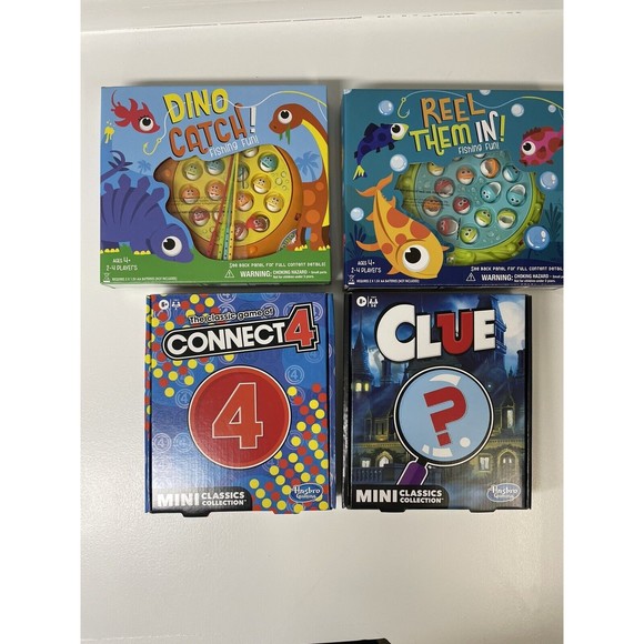 Hasbro | Toys | Mini Games For Kids Clue Connect 4 Reel Them In Dino ...